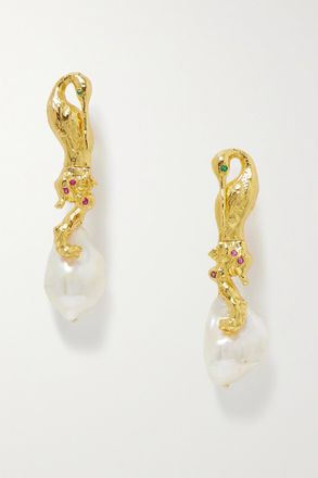 Pacharee Kinari Vergoldete Ohrringe Mit Mehreren Steinen