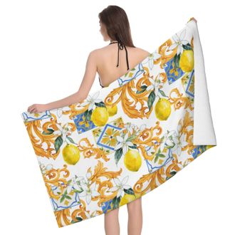 Generic Zitrone Nach Sizilianischer Art Badetuch Flauschige Handtuch Weich Saunatuch F&uuml;r Schwimmen Reise Bad Fitness 80X130Cm