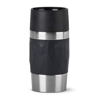 Emsa Travel Mug Compact Thermobecher 300 ml, Isolierbecher Edelstahl, Kaffeebecher to go, 3h hei&szlig;, 6h kalt, 100% dicht, auslaufsicher, sp&uuml;lmaschinengeeigne