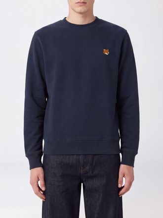 Maison Kitsun&eacute; Sweat-shirt &agrave; col rond en coton avec logo appliqu&eacute; sur la poitrine