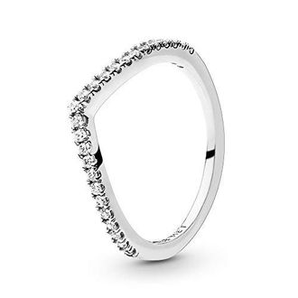 Pandora Pandora Bague chevron Voeu Scintillant en argent sterling avec zircones cubiques transparentes, taille 48