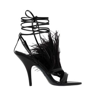 Patrizia Pepe Sandaletten mit Kn&ouml;chelriemen aus Leder - - Shoes - Damen - Schwarzk - 36 EU