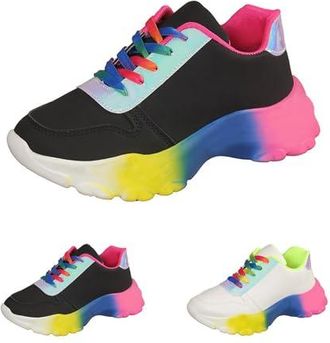 Generic Chaussures arc-en-ciel pour homme et femme - Color&eacute;es - Respirantes - Chaussures de sport tendance et confortables - Chaussures de course - Chaussures