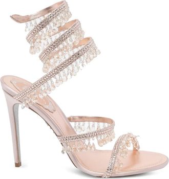 Rene Caovilla Sandalen mit Kristall-Chandelier 105mm - Rosa