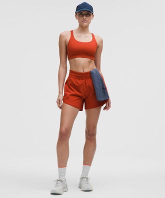 lululemon Track That Shorts mit Liner und hohem Bund für Frauen - 13 cm - Orange - Größe 12
