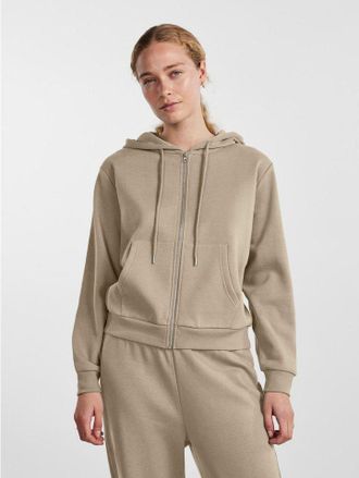 Pieces Kapuzensweatshirt PCCHILLI LS ZIP HOODIE NOOS BC Baumwollmischung, regular fit