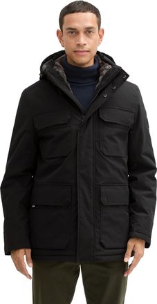 Tom Tailor Herren Winterjacke mit Abnehmbarer Kapuze, 29999 - Black, L