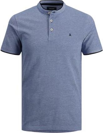 Jack & Jones Jack & Jones Jjepaulos Mao Polo SS Noos Homme Polo, Bleu (Bright Cobalt), S