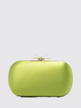 Self Portrait Ovale Mini-Clutch aus Satin mit Schleife und Kristallverzierungen
