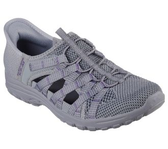 Skechers Slip-On Sneaker SKECHERS REGGAE FEST 2.0-NEAP TIDE, Damen, Gr. 36, grau, Textil, meliert, Schuhe, Slipper, Barfu&szlig;schuh, Sandale mit Gummizug