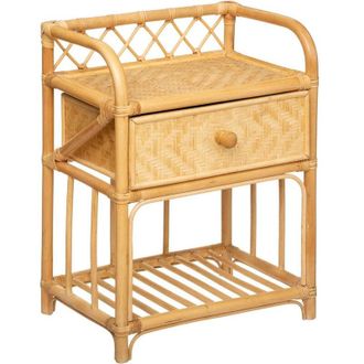 PEGANE Table de chevet / Table de nuit en rotin - Longueur 45 x Profondeur 30 x Hauteur 60 cm -PEGANE