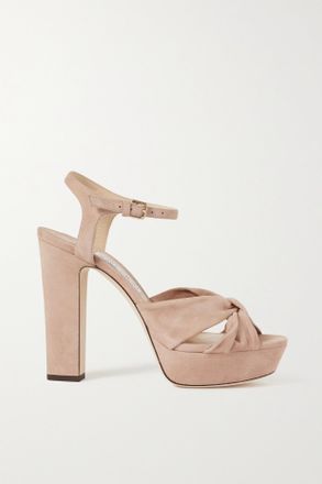 Jimmy Choo London Sandales Plates-formes En Daim &Agrave; Noeuds Heloise 120 - Neutres