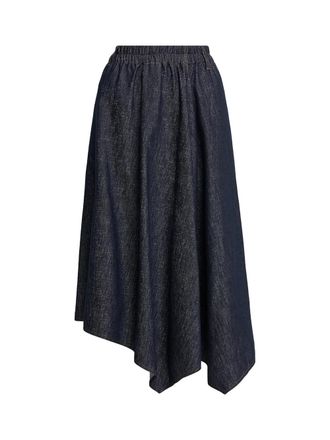 Brunello Cucinelli Denim A-Line Skirt - Navy