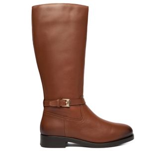Tommy Hilfiger Stiefel Tommy Hilfiger Th Buckle Riding Lthr Long Boot FW0FW08873 Braun