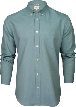 Ben Sherman Herrenhemd mit Button-Down-Kragen, Oxford-Gewebe, langärmlig (Blue Shadow (Embroidered Pocket Logo)) XXXL
