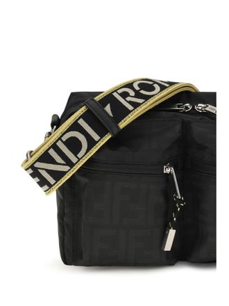 Fendi FF Monogram Fabric Camera Bag - Black