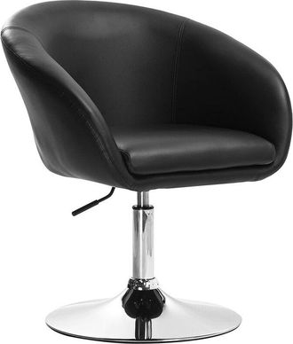 Woltu Woltu - Tabouret de bar en similicuir Fauteuil de bar, tabouret rotatif, hauteur r&eacute;glable, Noir