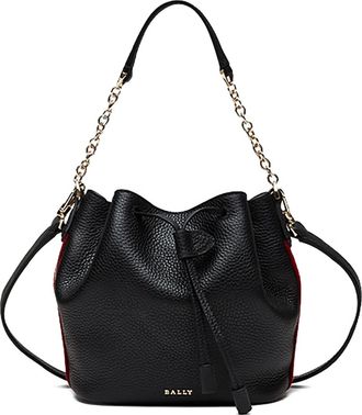 Bally sac seau en cuir à fini grainé - Noir