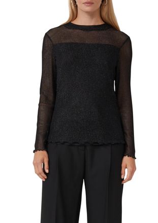 s.Oliver Black Label Damen 2172634 T-Shirt Langarm mit Stehkragen, 9999, 34