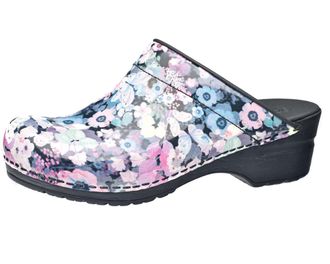 Sanita | Isalena offener Clog | Original handgemacht | Flexible Leder-Clogs f&uuml;r Damen | Anatomisch geformtes Fu&szlig;bett mit weichem Schaum | Rose | 35 EU