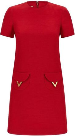 Valentino Garavani Robe Au Genou - Rouge