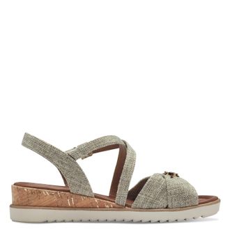 Tamaris Damen Keilsandalen, Frauen Sandalen,Freizeitschuhe,offene Schuhe,Strandschuhe,Keilsandaletten,Keilabsatz,Wedge-Heel,hoch,Nature,38 EU