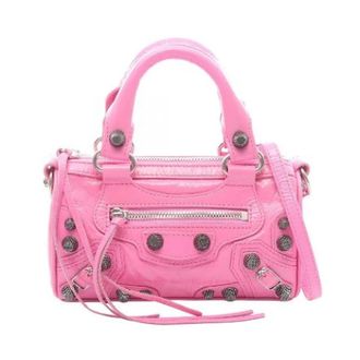Balenciaga Pre-owned Le Cagole Nano Duffle sac &agrave; main en cuir - Femme - Pre-owned - Rose - Taille: ONE Size