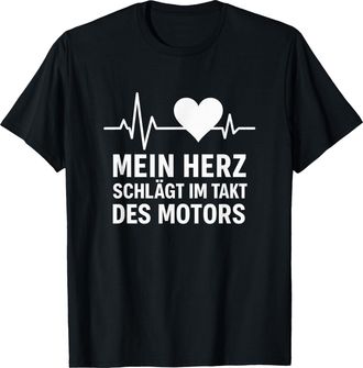 Thb Mein Herz schl&auml;gt im Takt des Motors Auto EKG T-Shirt