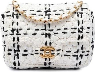 Chanel Pre-owned Vintage Tweed Crossbody - Femme - Pre-owned - Blanc - Taille: ONE Size