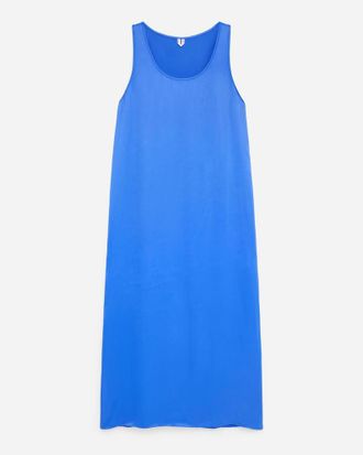 Arket &Auml;rmelloses Satinkleid -Blau