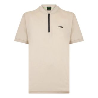 HUGO BOSS Zip T-Shirt - - Tops - Herren - Beige - XS