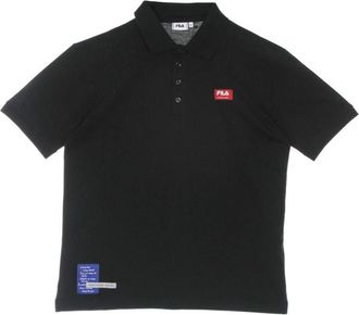 Fila Schwarzes Beauty Polo Shirt Kurzarm - - Tops - Herren - Schwarzk - XS
