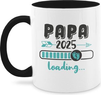 Shirtracer Tasse Tassen 325ml - zum - Papa 2025 loading I Papa Geschenk werdender Vater Geschenk Vatertag - 325 ml - Schwarz - 2022 vatertagstasse vatertagsgesch