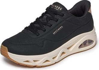 Skechers Femme Uno Step Glide on Air Basket, Black Durabuck/Rose Gold Trim, 40 EU