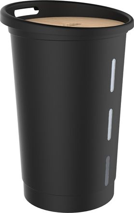 Eda Jura Montania Pelletbox mit Rollen 38 l - f&uuml;r 25 kg Pellets - Schwarz, 010478 NO, &Oslash; 39,7 x 60,5 cm