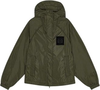 Ganni Femme, Vestes, Vert, Taille: 36 FR Veste oversize &agrave; capuche