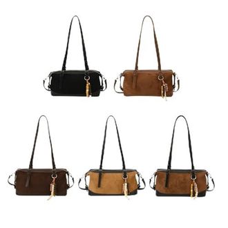 Generic Sac Boston en cuir PU pour femmes, poign&eacute;e sup&eacute;rieure avec fermeture &eacute;clair, pour un usage quotidien (noir)