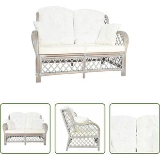 vidaXL Rattan-Sofa - 2-Sitzer-Sofa Grau Rattan