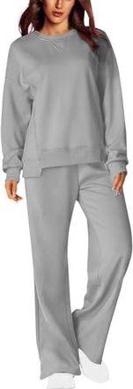 Generic Surv&ecirc;tement de sport pour femme - 2 pi&egrave;ces - Confortable - Sweat et pantalon - Tenue dentra&icirc;nement d&eacute;contract&eacute;e - Manches longues - Avec poches - Comb