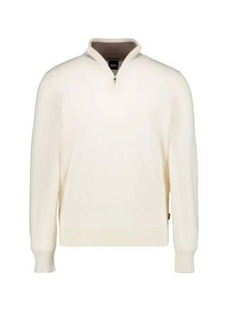 HUGO BOSS Herren Troyer wei&szlig; unifarben