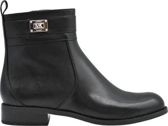 Michael Kors Stiefel - Black Leather Ankle Boots With Rounded Toe - Gr. 9 - in Schwarz - f&uuml;r Damen