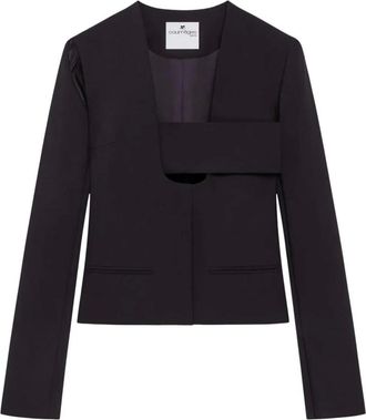 Courr&egrave;ges Blazer &agrave; d&eacute;coupes - Femme - Vestes - Noir - Taille: 36 FR