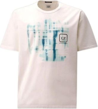 C.P. Company C.p. Company, Homme, Tops, Blanc, Taille: M Metropolis Series Mercerized Jersey Short Sleeve P