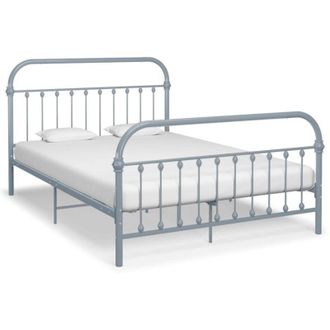 vidaXL Bettgestell Grau Metall 120x200 cm Vidaxl