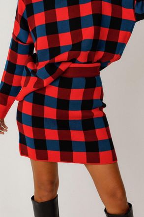 SKFK Damen vegan Rock Karia Rot/Schwarz