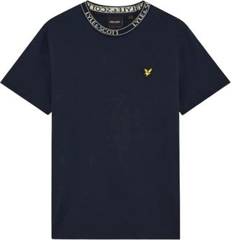 Lyle & Scott Homme, Tops, Bleu, Taille: S T-shirt imprim&eacute; &agrave; manches courtes et col rond