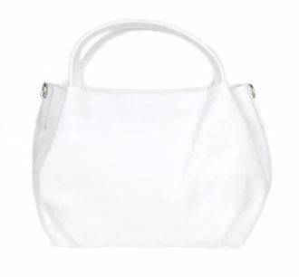 Girly HandBags Sac &agrave; bandouli&egrave;re en cuir v&eacute;ritable pour femme Uni Taille S, blanc, W 23, H 20, D 13 cm (W 9, H 8, D 5 inches)