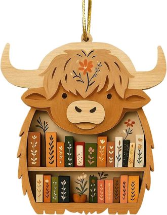 Generico Buch aus Tierholz | niedliche Regaldekoration f&uuml;r Kinder und Erwachsene | Zubeh&ouml;r f&uuml;r Partys und Feiertage | Heimdekoration f&uuml;r Geburtstag, Halloween,