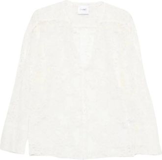 Nude Nude, Femme, Blouses et Chemises, Blanc, Taille: 34 FR Chemisier en dentelle