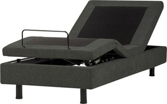 Beliani Beliani - Lit Electrique Moderne Articul&eacute; R&eacute;glable par T&eacute;l&eacute;commande Sans T&ecirc;te de Lit 90 x 200 cm Polyester Gris Fonc&eacute; Duke ii